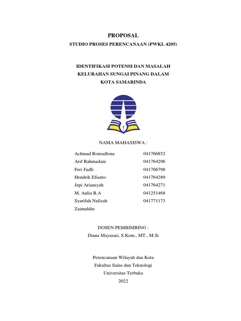 PROPOSAL 4205 - Studio Proses Perencanaan UBPJJ Banjarmasin | PDF