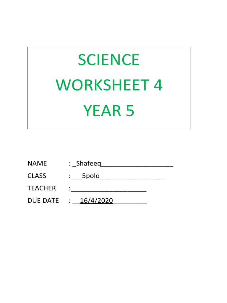 WORKSHEET Unit 4 Life Processes of Plants (Part 1 & 2) (Repaired ...
