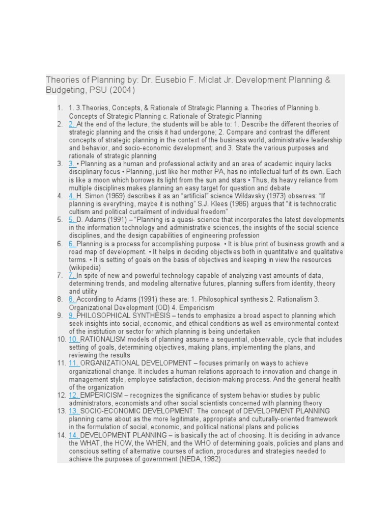 Theories of Planning | PDF | Empiricism | Cognitive Science