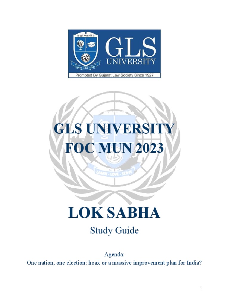 Lok Sabha Study Guide - FOC MUN 2023 | PDF | Elections | Governance