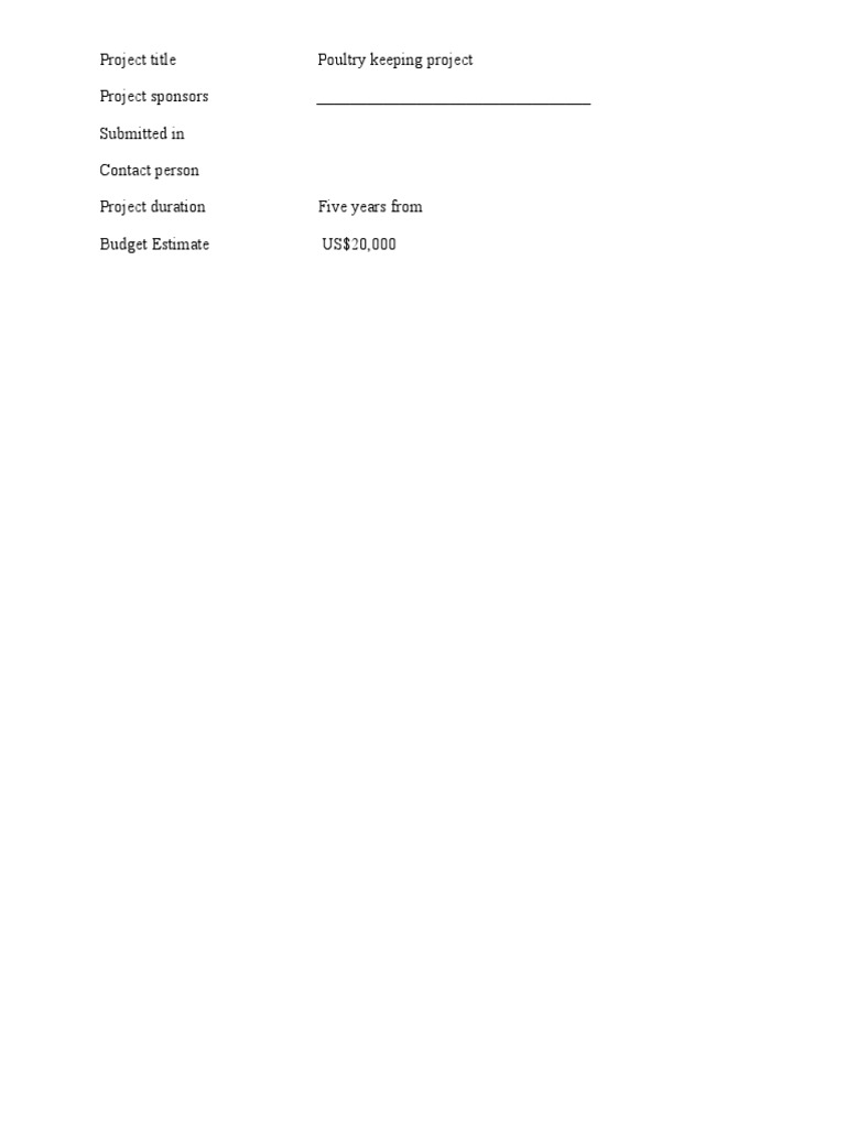 Poultry Keeping Project Proposal | PDF | Internal Rate Of Return ...