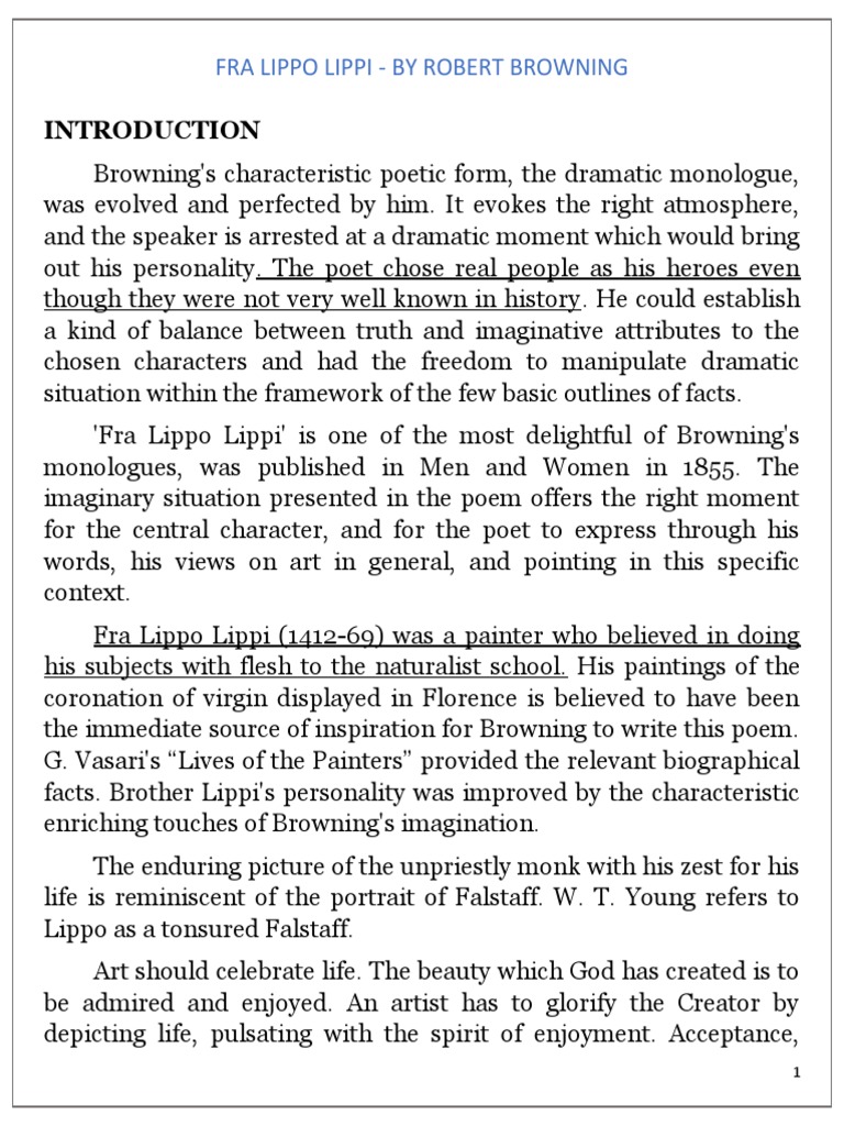 Fra Lippo Lippi | PDF