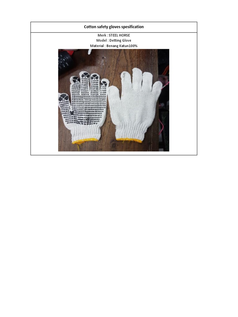 Safety Gloves Specification | PDF