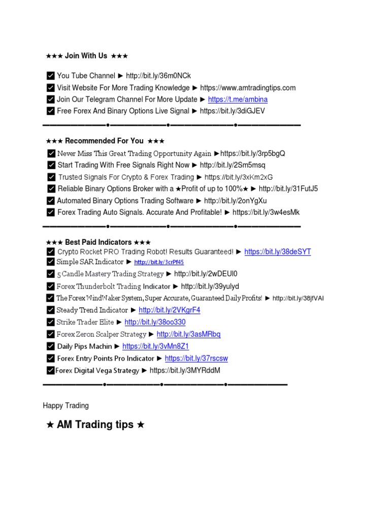 Join AM Trading Tips YouTube Channel & Telegram Group | PDF