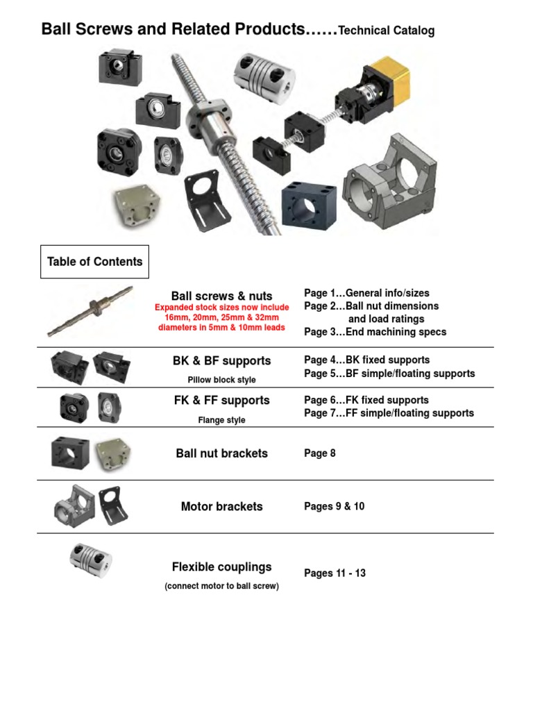 Ball Screw Documentation Pdf Screw Machines