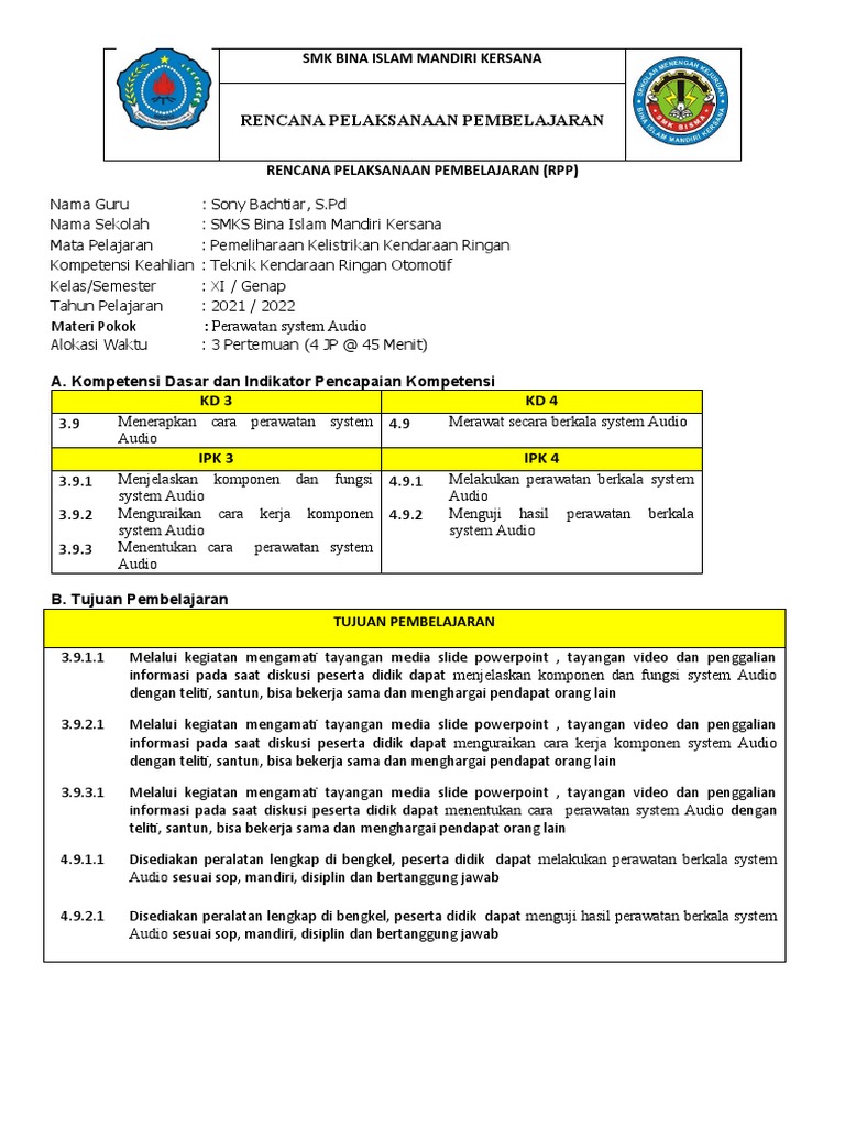 3.9 Menerapkan Cara Perawatan System Sistem Audio | PDF
