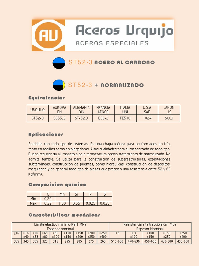 ST52-3 ST52-3: Acero Al Carbono | PDF