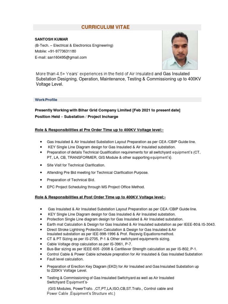 Substation Design Engineer | PDF | Electrical Substation | Insulator ...