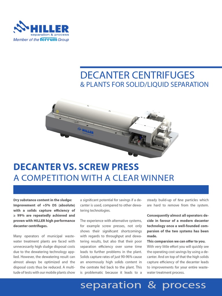 Decanter VS Screw Press | PDF | Secondary Sector Of The Economy ...