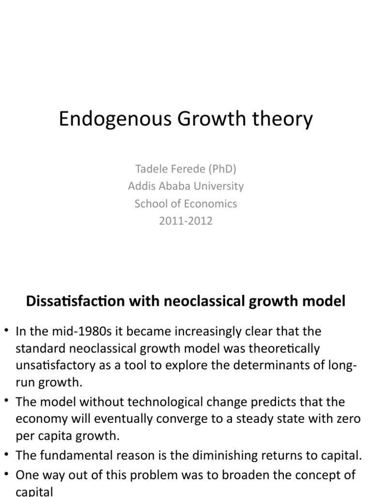 Endogenous Growth Theory (Revised) | PDF | Economic Growth | Economies Endogenous Growth Theory (Revised) | PDF | Economic Growth | Economies