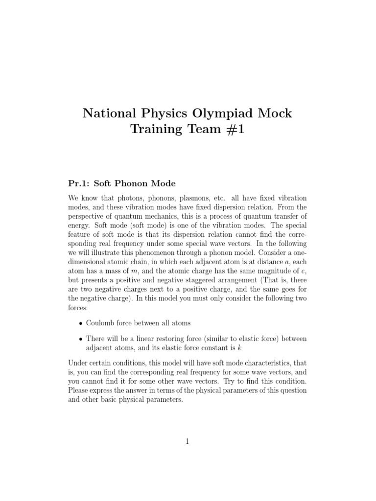 Mock Test 1-3 | PDF | Normal Mode | Phonon