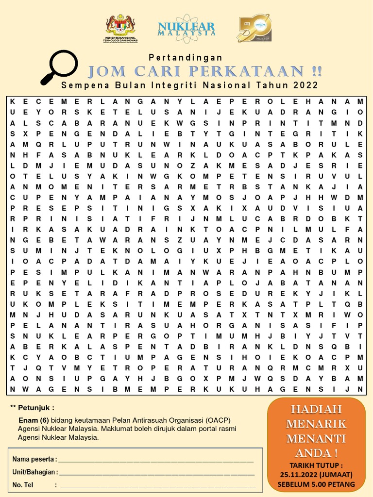 Kuiz Jom Cari Perkataan | PDF