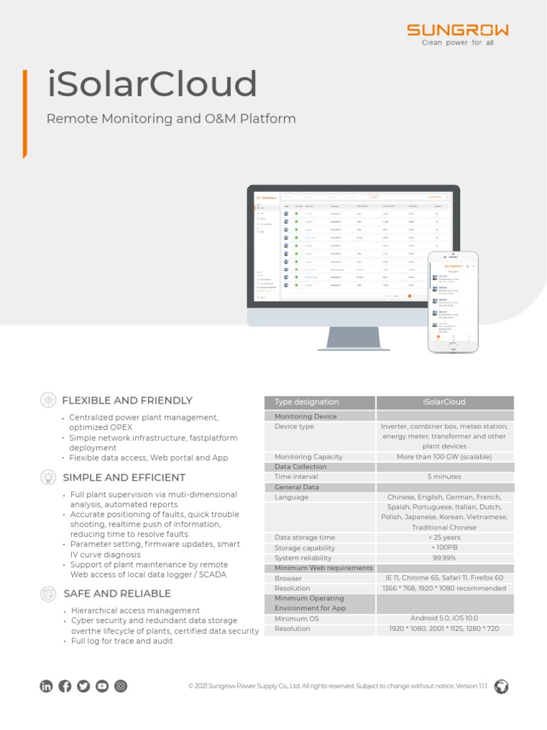 DS 20210302 ISolarCloud Datasheet V1.1.1 en | PDF | Android (Operating ...