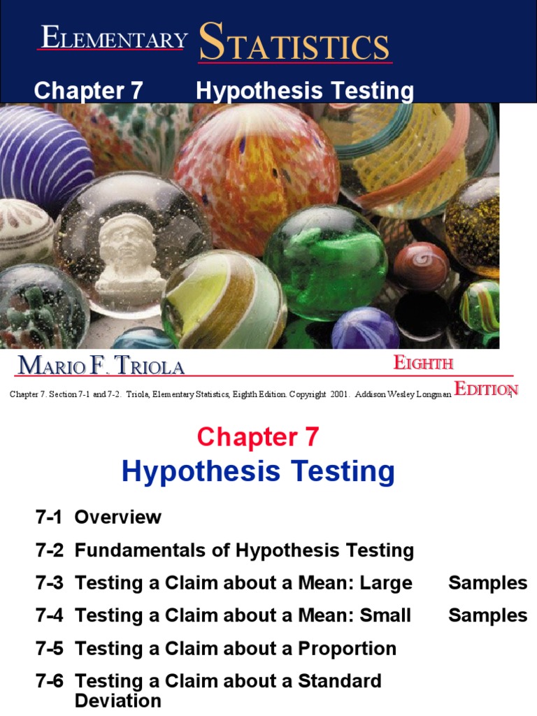 Chapter 7 Hypothesis Testing | PDF | Type I And Type Ii Errors ...