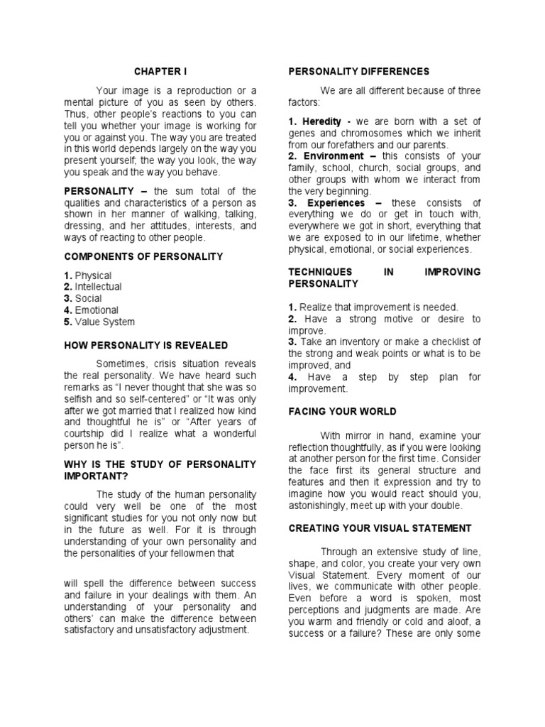 Personal-Development - Chapter 1 To 5 | PDF | Yellow | Necktie