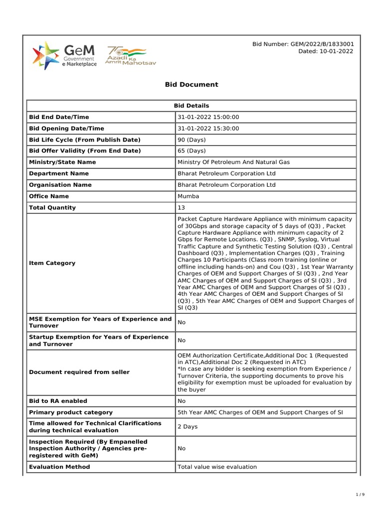 Bid Document | PDF | Procurement | Prices