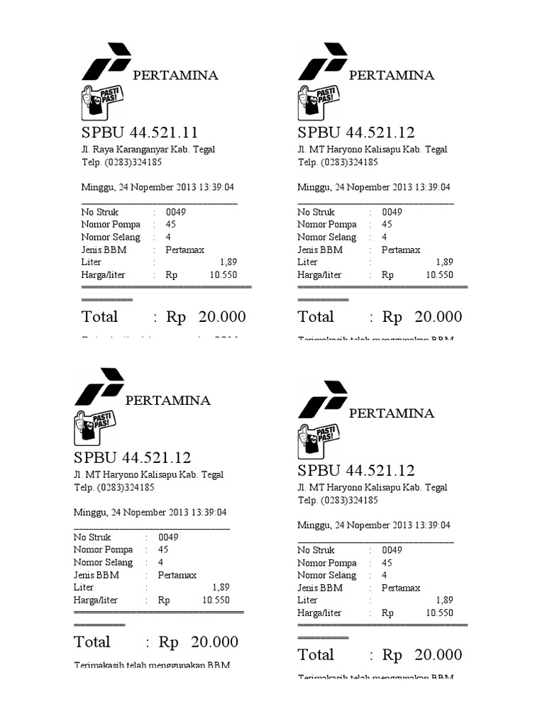 236453240-Struk-Bensin-Editan | PDF