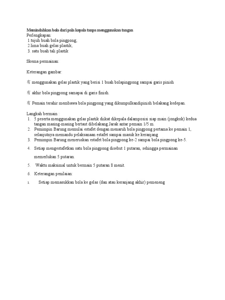 Memindahkan Bola Dari Pala Kepala Tanpa Menggunakan Tangan | PDF