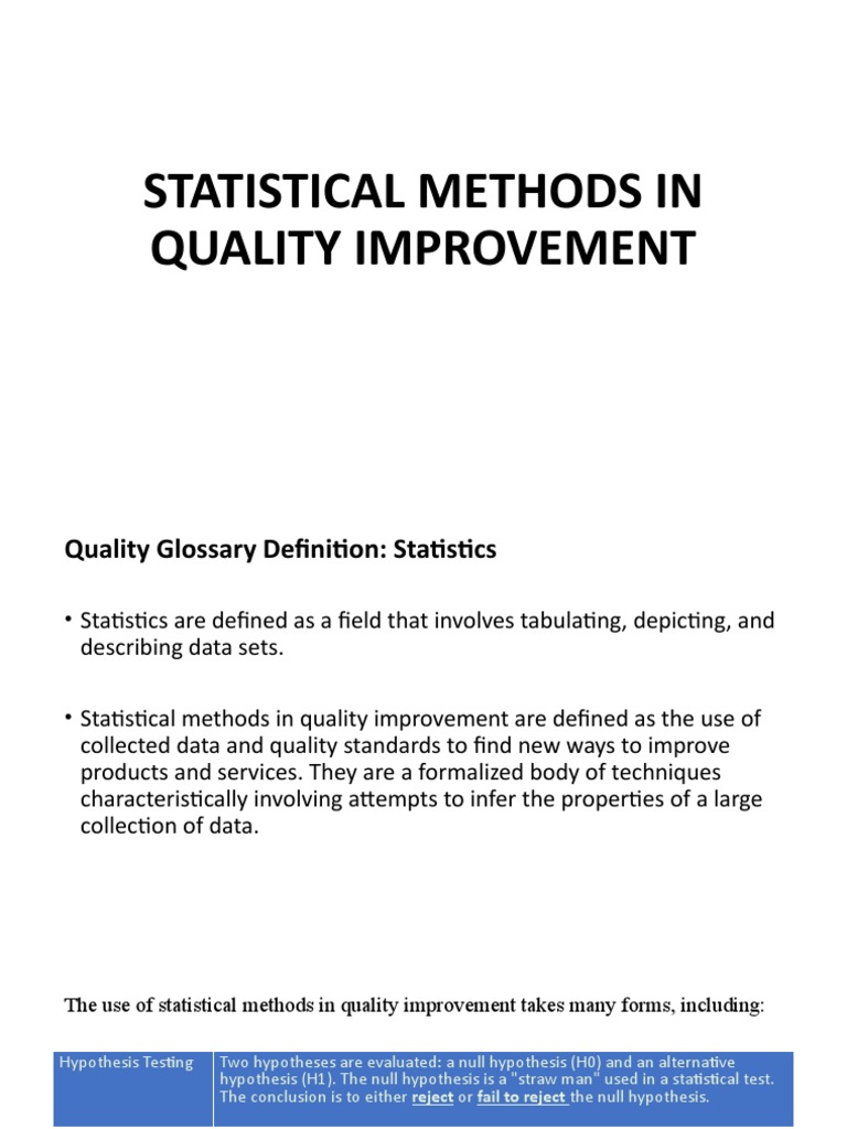 Statistical Methods for Quality Improvement | PDF | Statistics | Hypothesis