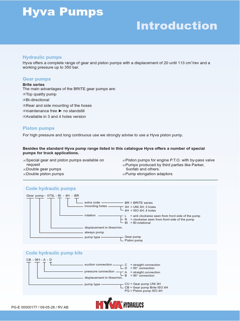 Hyva Pumps | PDF | Pump | Piston