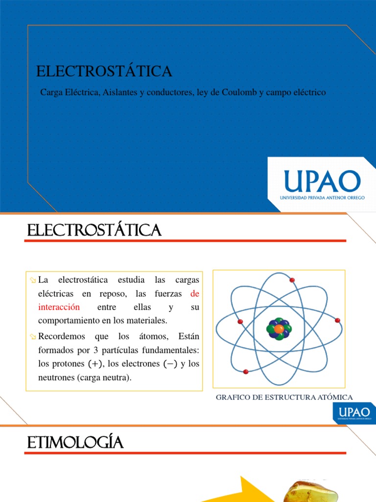 Sesión 11 - Clase | PDF | Carga eléctrica | Electrostática