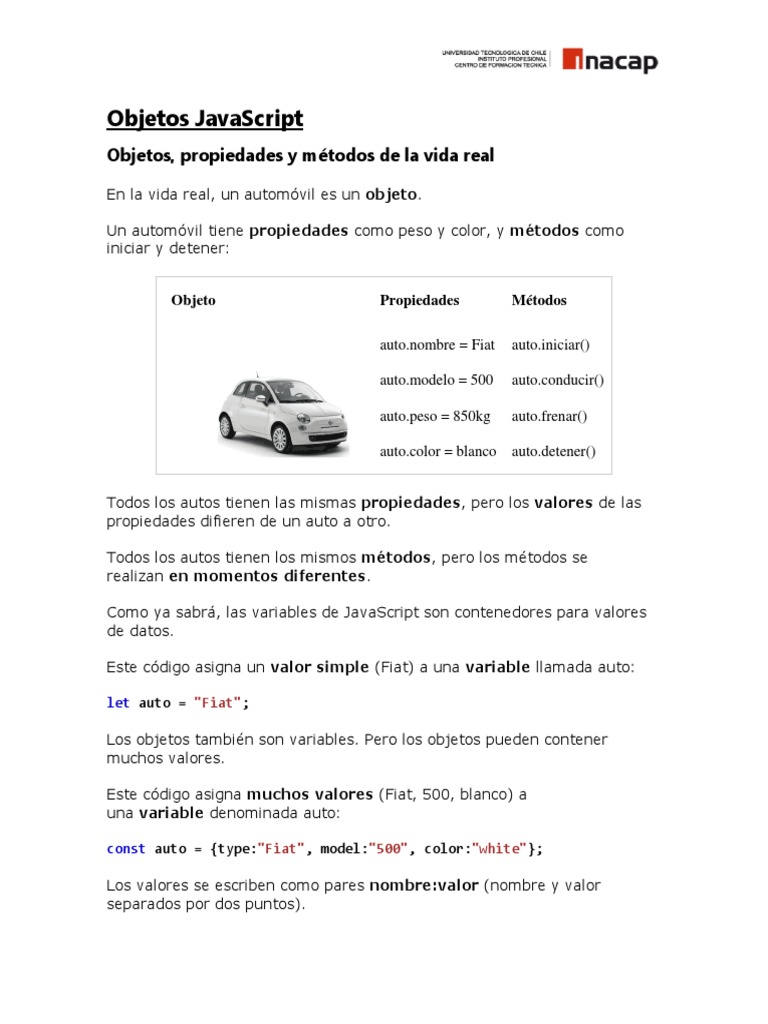 Objetos JavaScript | PDF | Función (Matemáticas) | Script Java