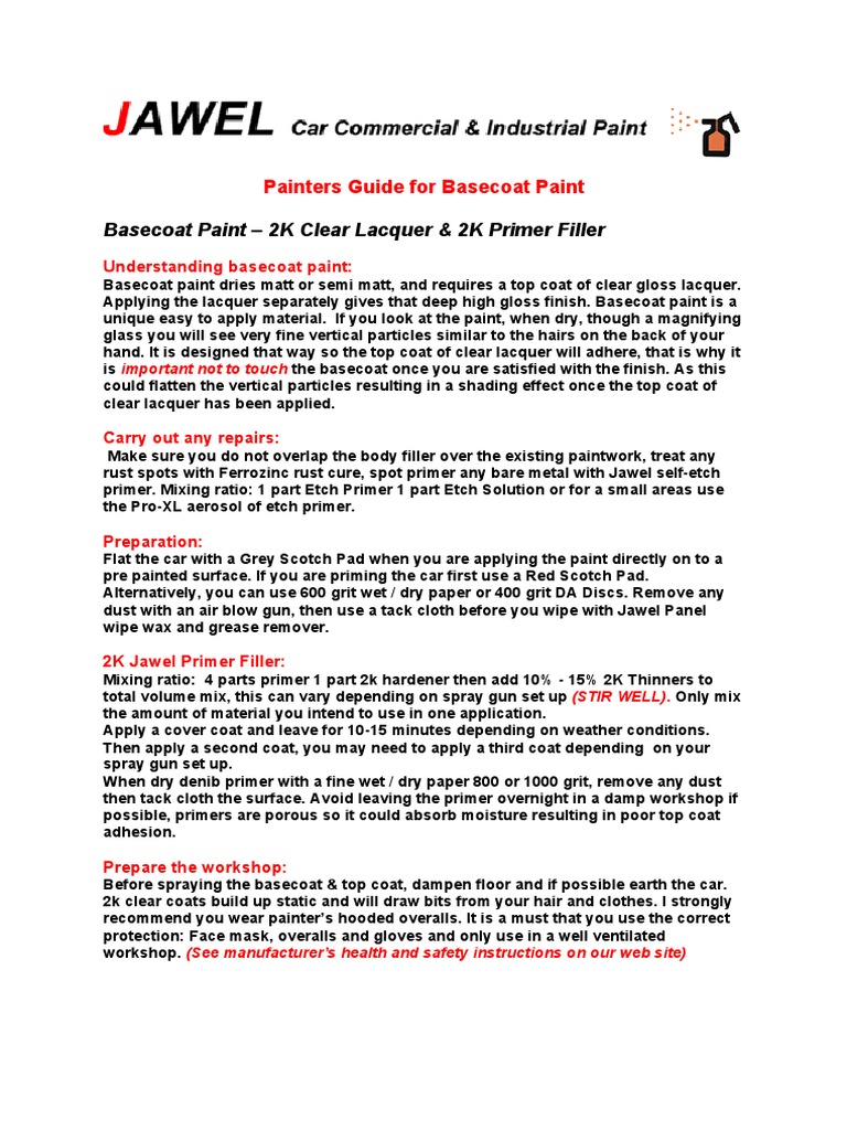 Painters Guide Basecoat Paint | PDF | Paint | Paintings