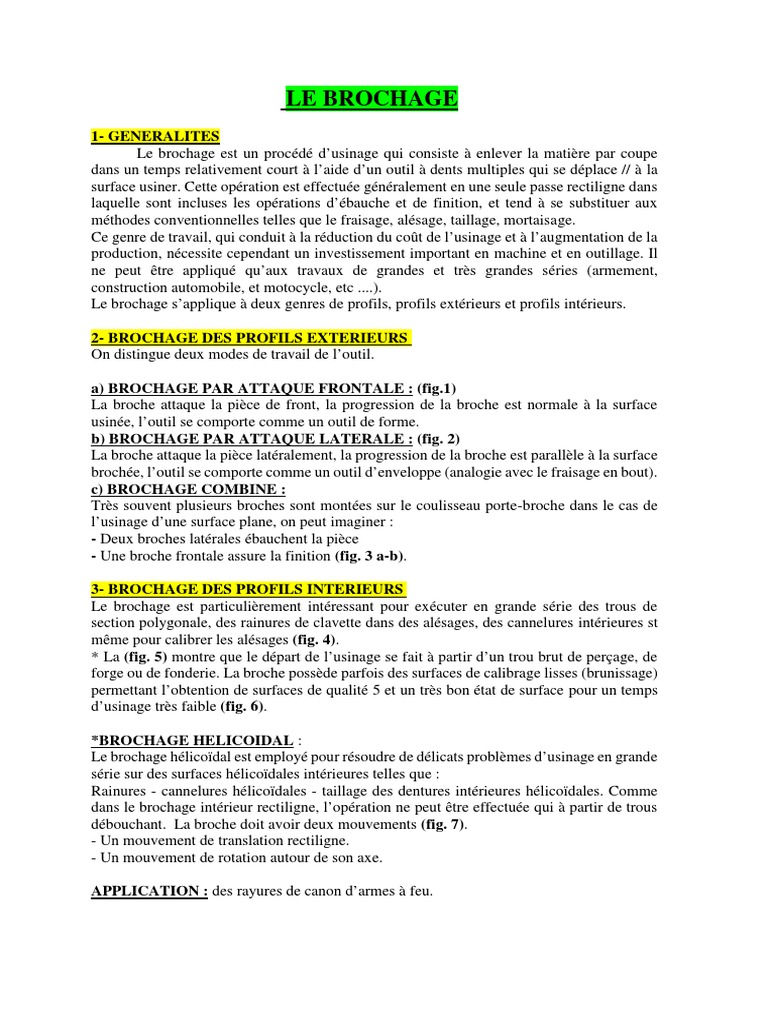Procédé d'Usinage par Brochage | PDF | Usinage | Métallurgie