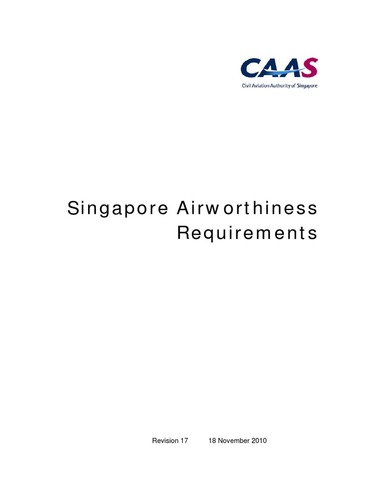 Singapore Airworthiness Requirements | PDF | Aviation | Transport