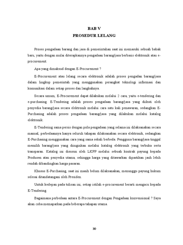 Prosedur E-Procurement dalam Lelang Pemerintah | PDF