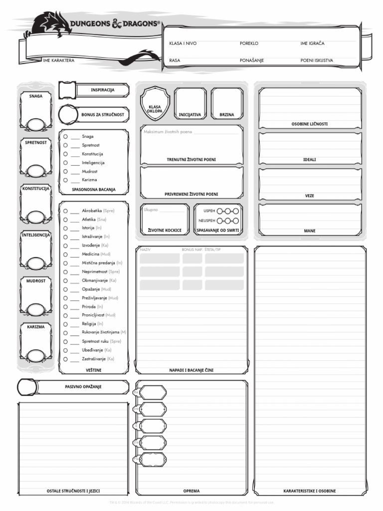 DND Character Sheet - SRB | PDF