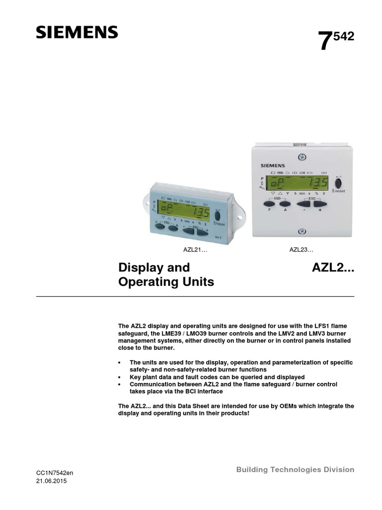AZL21 AZL23 Display and Operating Units | PDF | Electrical Wiring | Safety