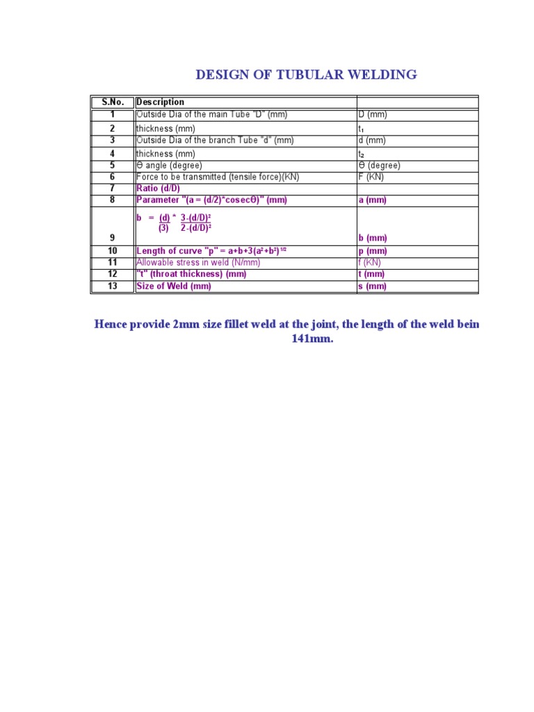 Design of Tubular Welding | PDF