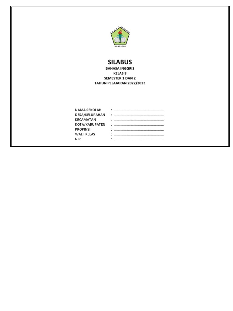 Silabus Bahasa Inggris Kelas 8 | PDF