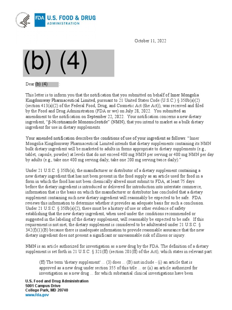 FDA 2022 S 0023 0051 - Attachment - 1 | PDF | Food And Drug Administration | Dietary Supplements