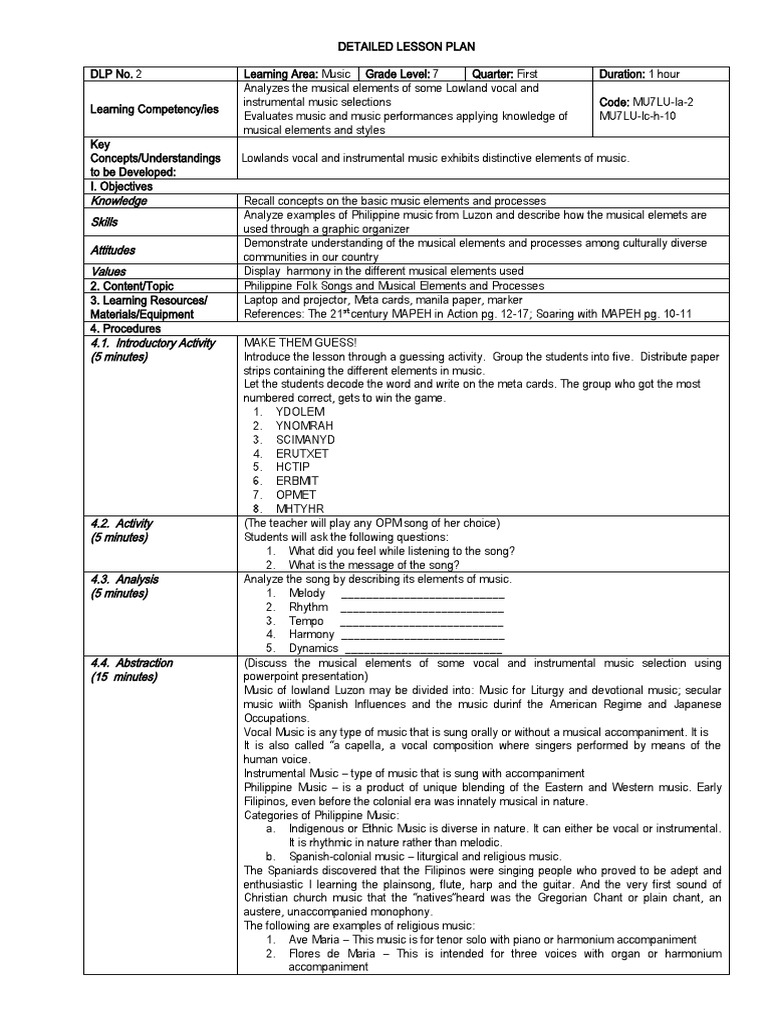 2 - MU7LU-Ia-2 & MU7LU-Ic-h-10 | PDF | Performing Arts