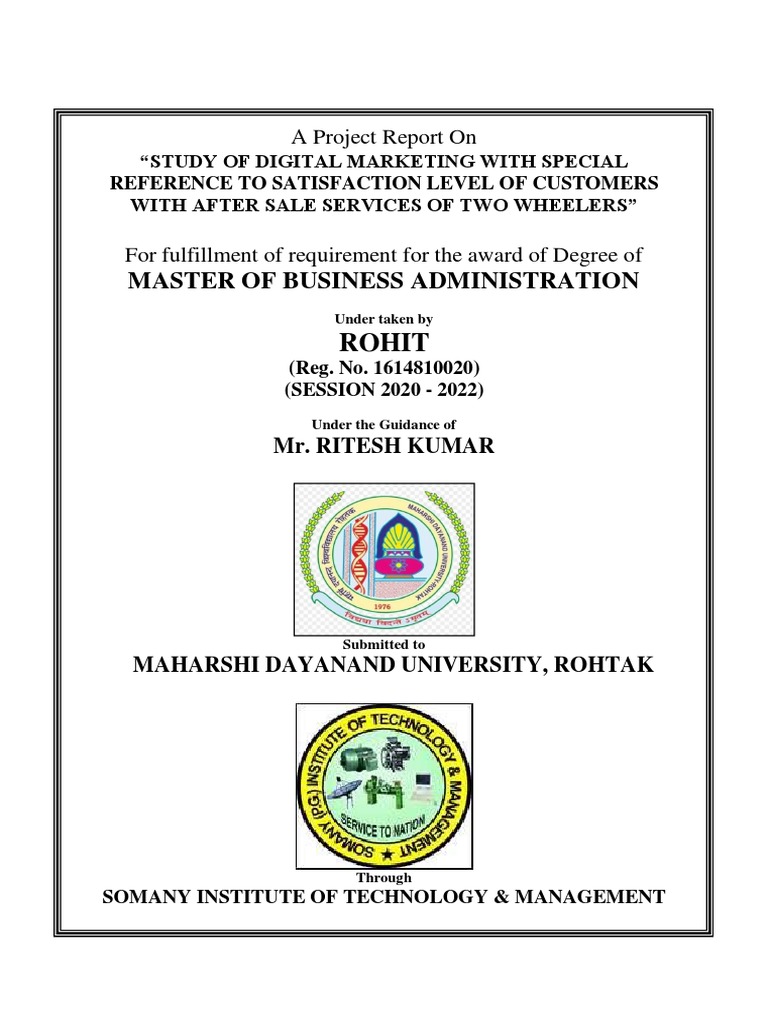 Sample SIP Report | PDF | Customer Satisfaction | Consumer Behaviour