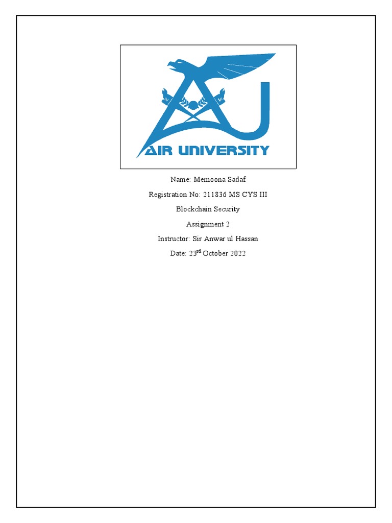 Blockchain Assignment 2 Pdf Supply Chain Internet Of Things 