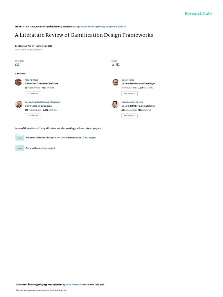 Gamification Frameworks Games | PDF | Design | Experience