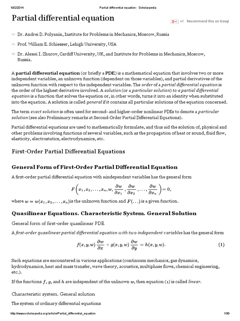 Partial Differential Equation | PDF | Differential Equations | Partial Differential Equation