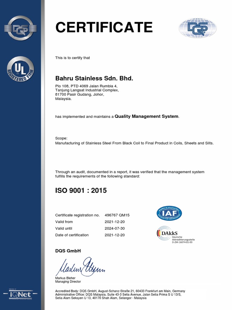 001 Iso 9001 | PDF