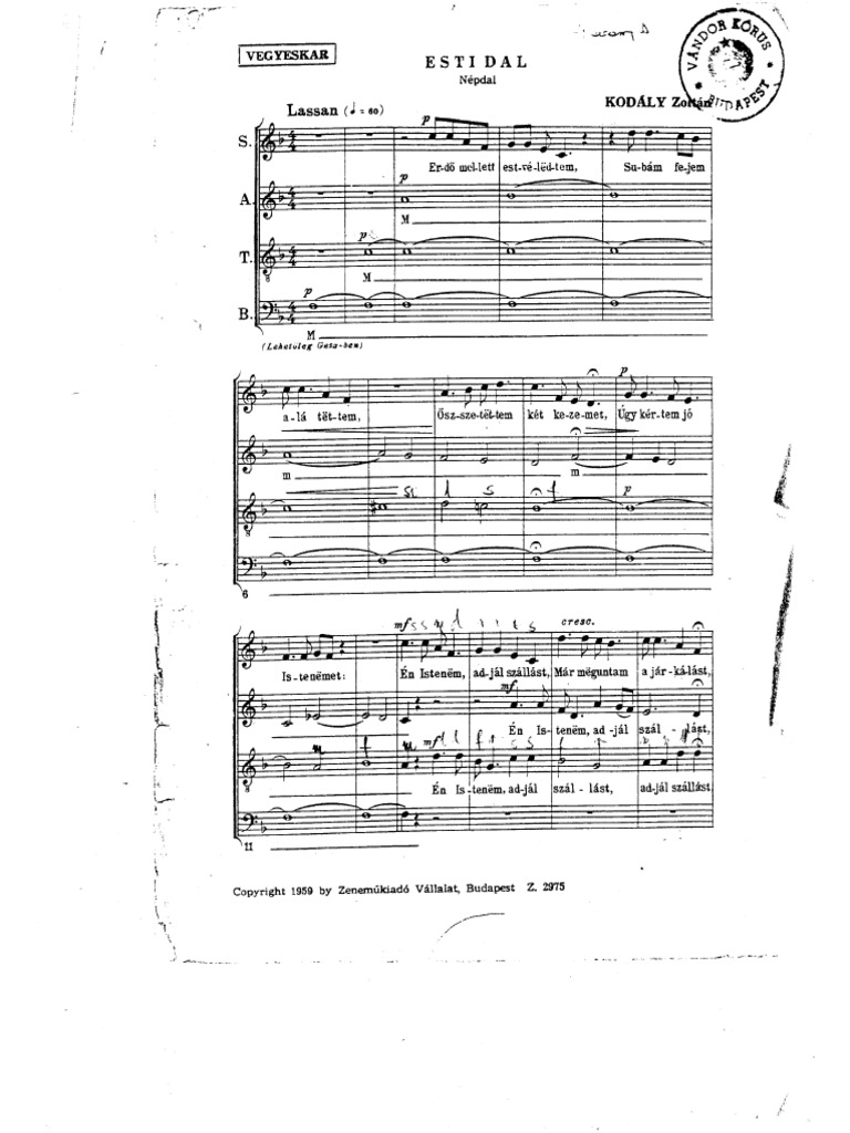 Kodaly Esti Dal | PDF