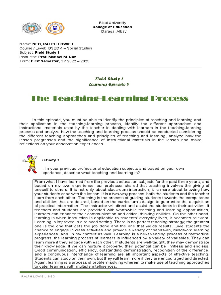 FS 1 Ep5 NEO | PDF | Teaching Method | Learning