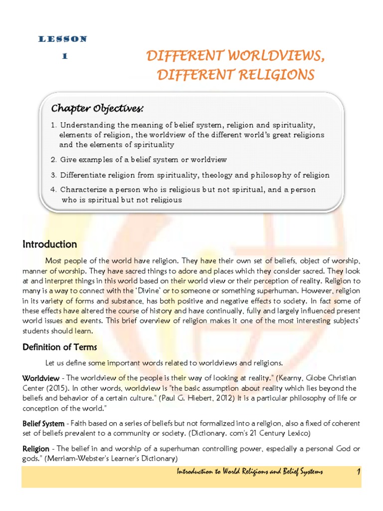 World Religions Lesson 1 | PDF | Spirituality | God