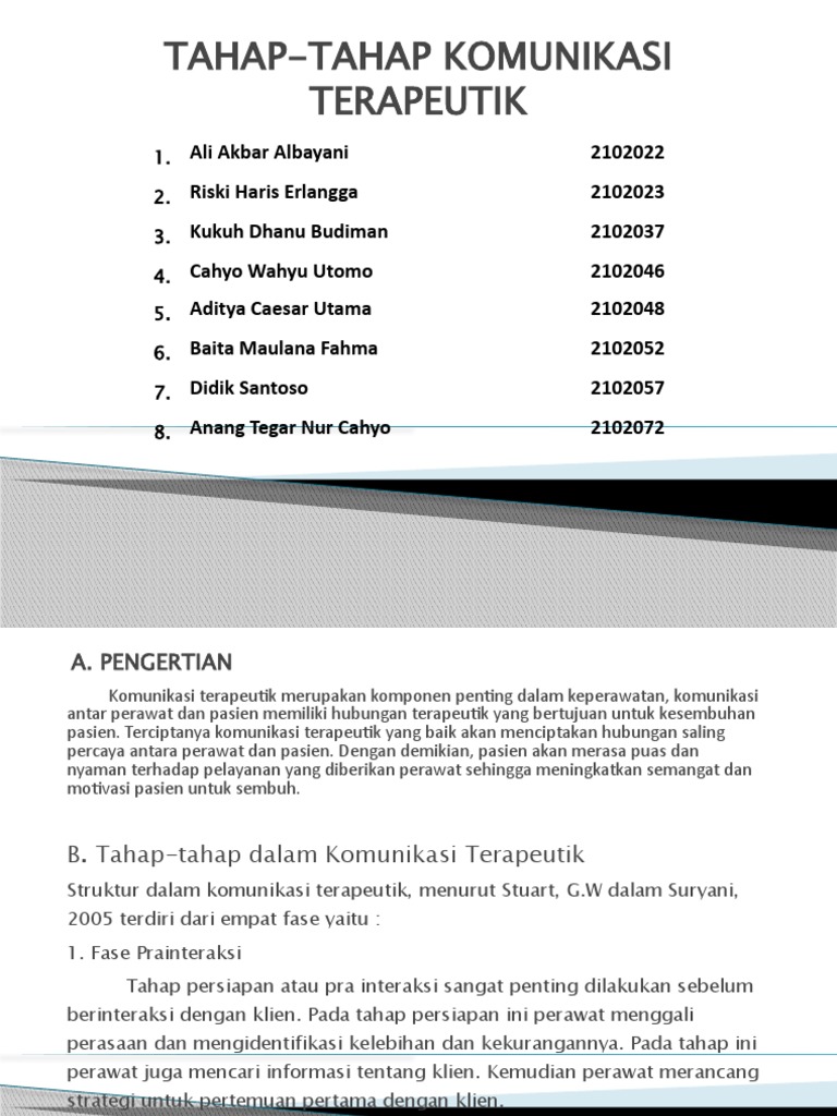 TAHAP-TAHAP KOMUNIKASI TERAPEUTIK | PDF