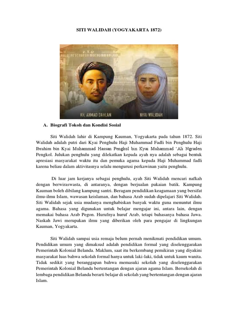 Biografi Siti Walidah dan Perjuangannya | PDF