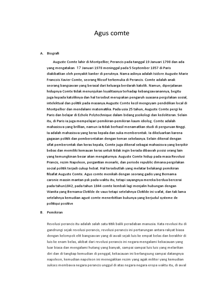 Filsafat Agus Comte | PDF