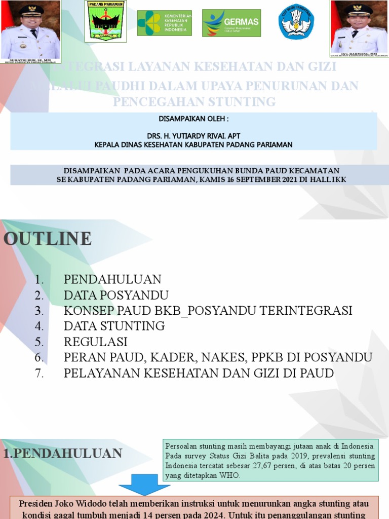 MATERI KADINKES - Program Stunting Melalui PAUD HI | PDF