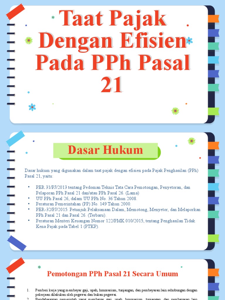 Taat Pajak Dengan Efisiensi Pada PPH Pasal 21 | PDF