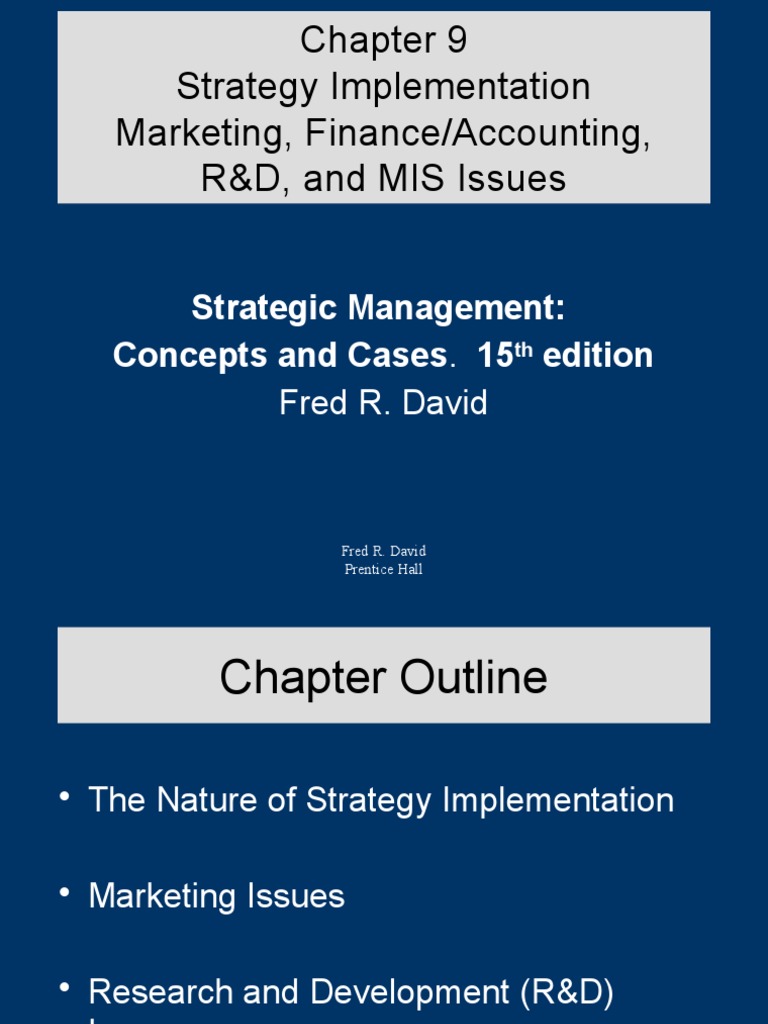 Chapter 9 Strategy Implementation | PDF